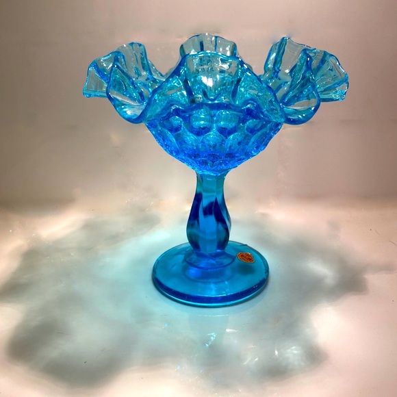 Fenton | Other | Vintage Fenton Glass Compote In Colonial Blue | Poshmark